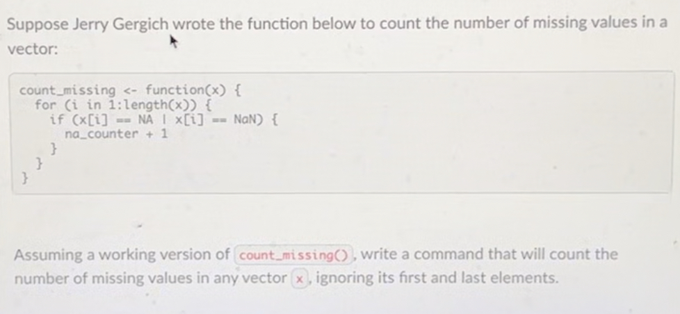 Solved Suppose Jerry Gergich wrote the function below to | Chegg.com