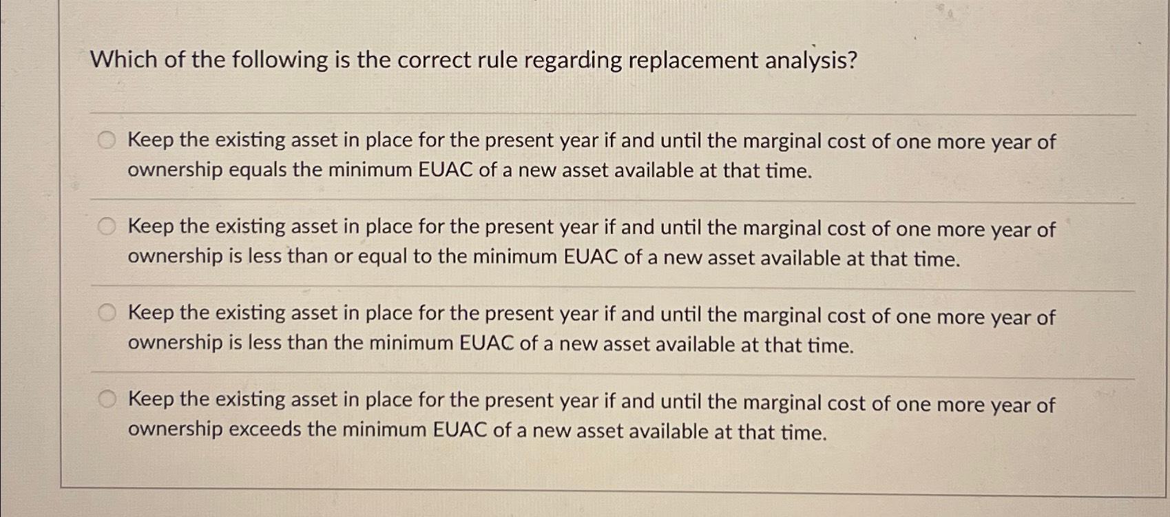 Solved Which of the following is the correct rule regarding | Chegg.com