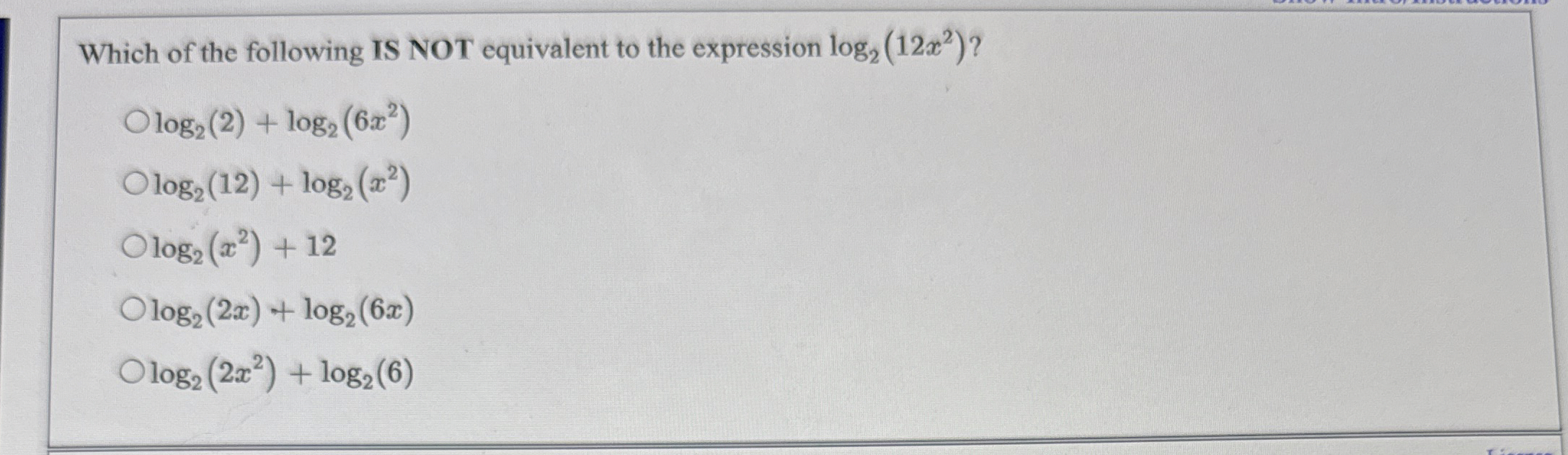 Solved Which of the following IS NOT equivalent to the | Chegg.com
