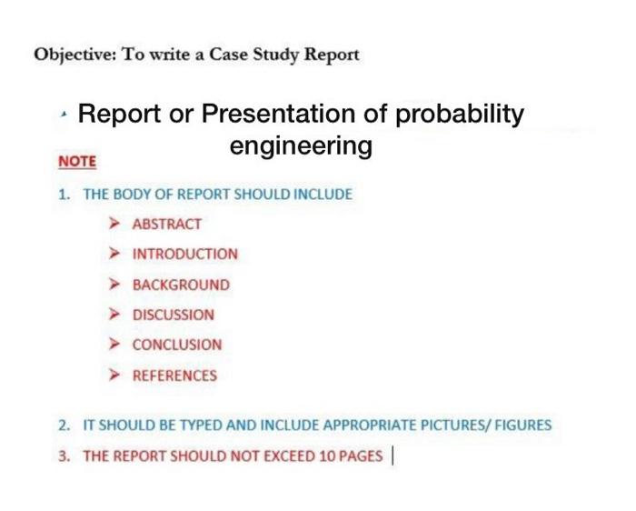Solved Objective: To write a Case Study Report Report or | Chegg.com