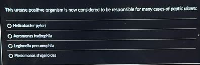 Solved This urease positive organism is now considered to be | Chegg.com