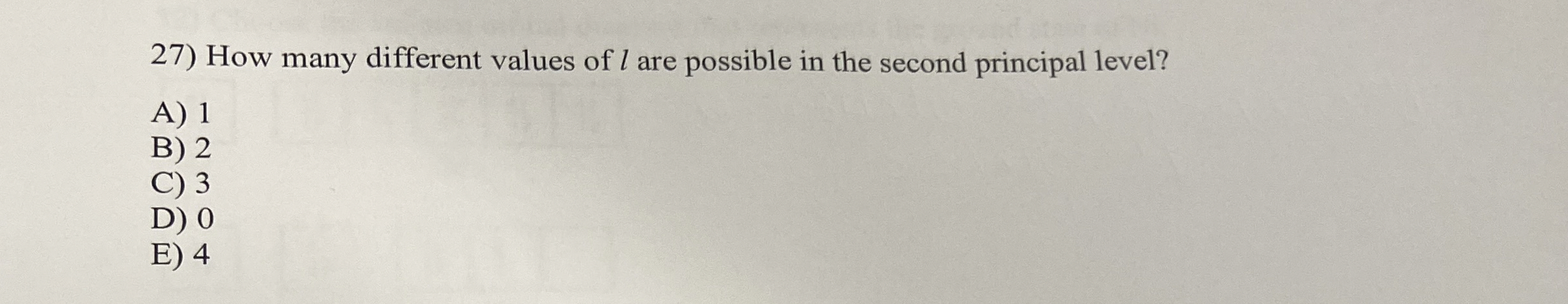 Solved How many different values of l ﻿are possible in the | Chegg.com