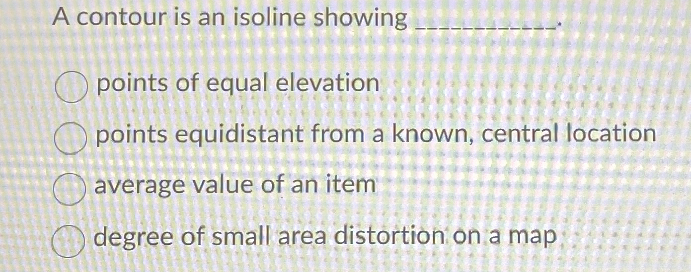 A contour is an isoline showing q,points of equal | Chegg.com