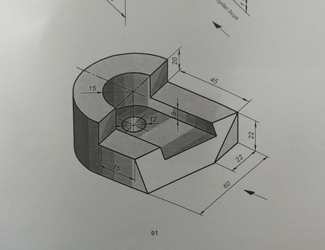 Solved technical drawing of the front,from above,left views | Chegg.com