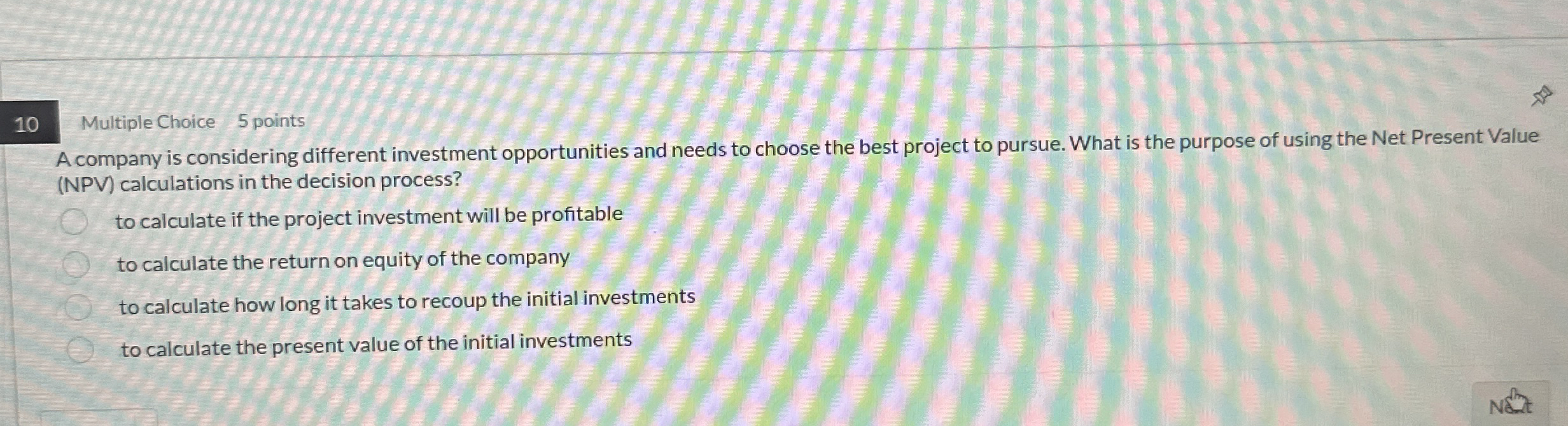 Solved Multiple Choice5 ﻿pointsA company is considering | Chegg.com