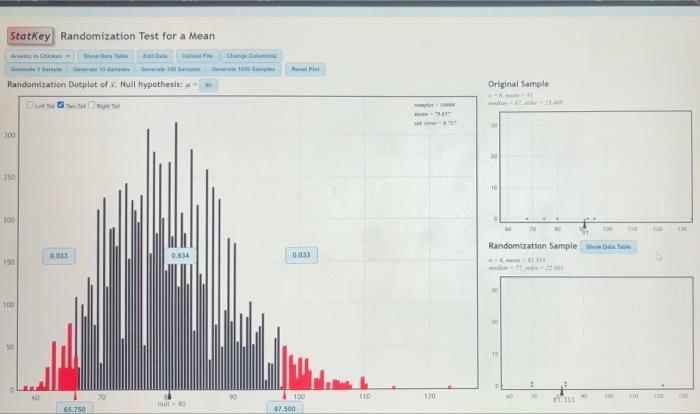Statkey Randomization Test For A Mean Randomization