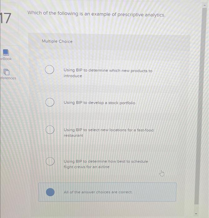 Solved Which of the following is an example of prescriptive | Chegg.com