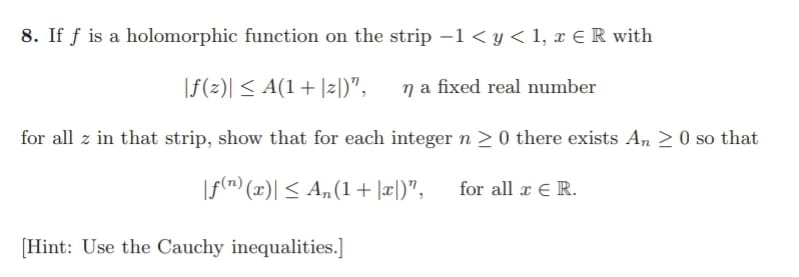 Solved If and is holomorphic, show that Re() ﻿is constant is | Chegg.com