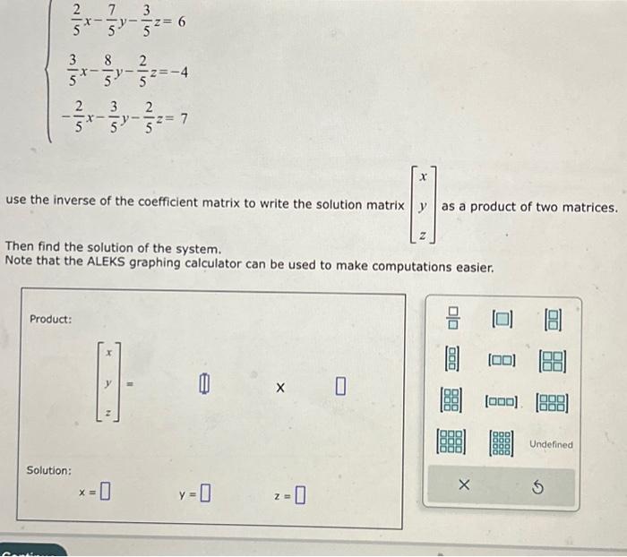 Solved \\[ \\left\\{\\begin{array}{r} \\frac{2}{5} | Chegg.com