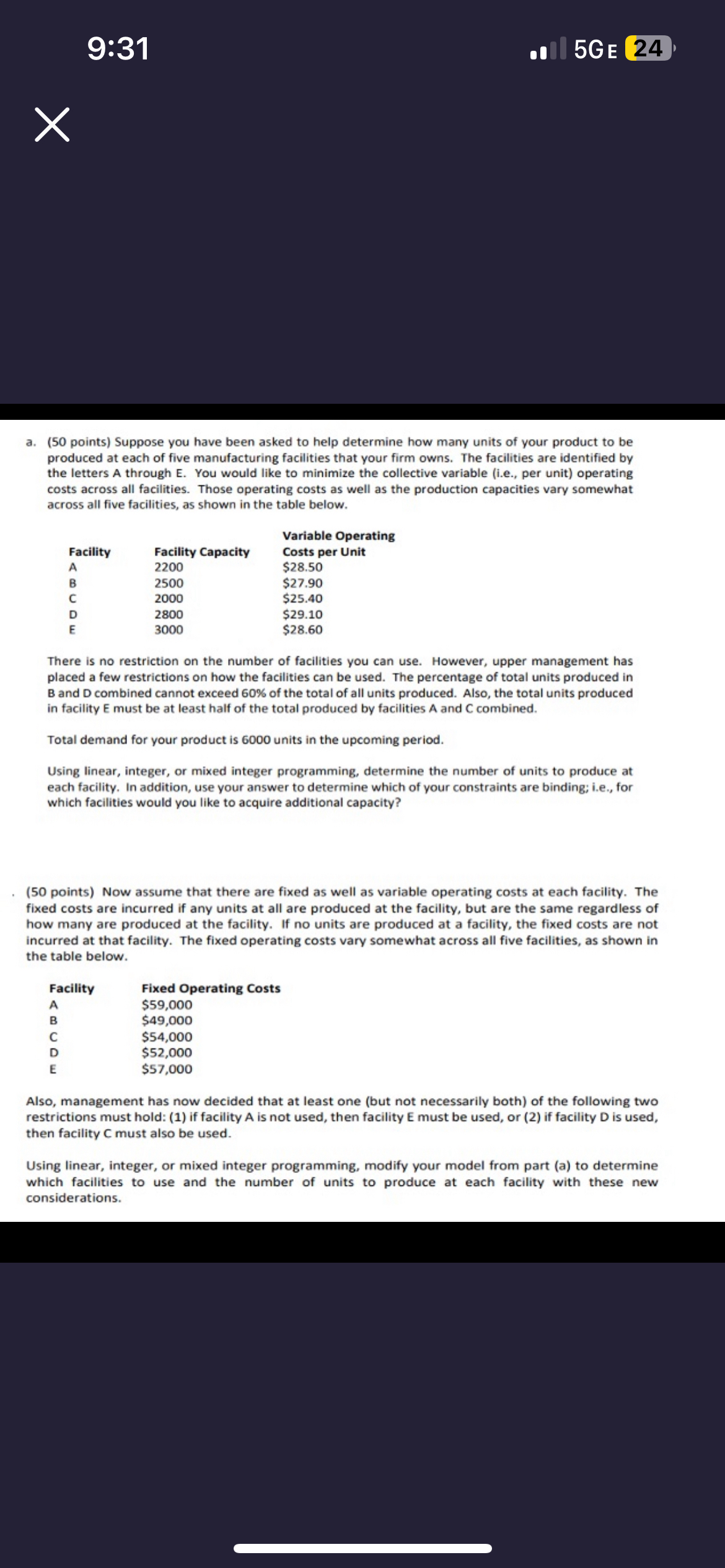 Solved How do i run part A and part B through a normal LINGO | Chegg.com