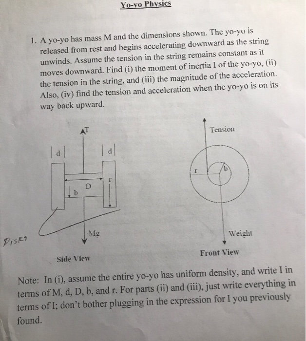 Solved 2. The same yo-yo is now placed on a horizontal | Chegg.com