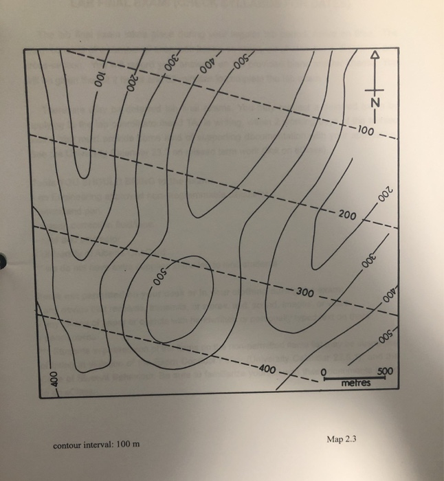 Solved 5. The map, Map 2.3, shows structure contours/strike | Chegg.com