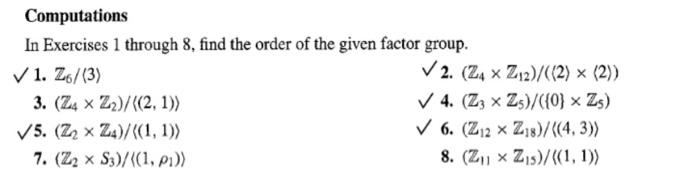 Solved Computations In Exercises 1 through 8, find the order | Chegg.com