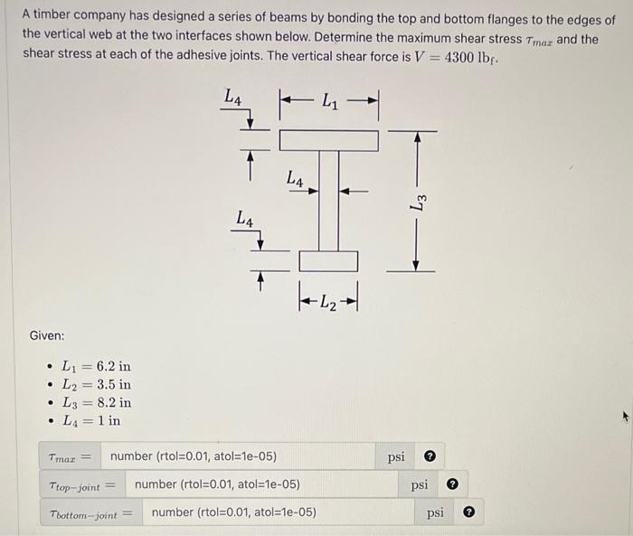 Solved A timber company has designed a series of beams by | Chegg.com
