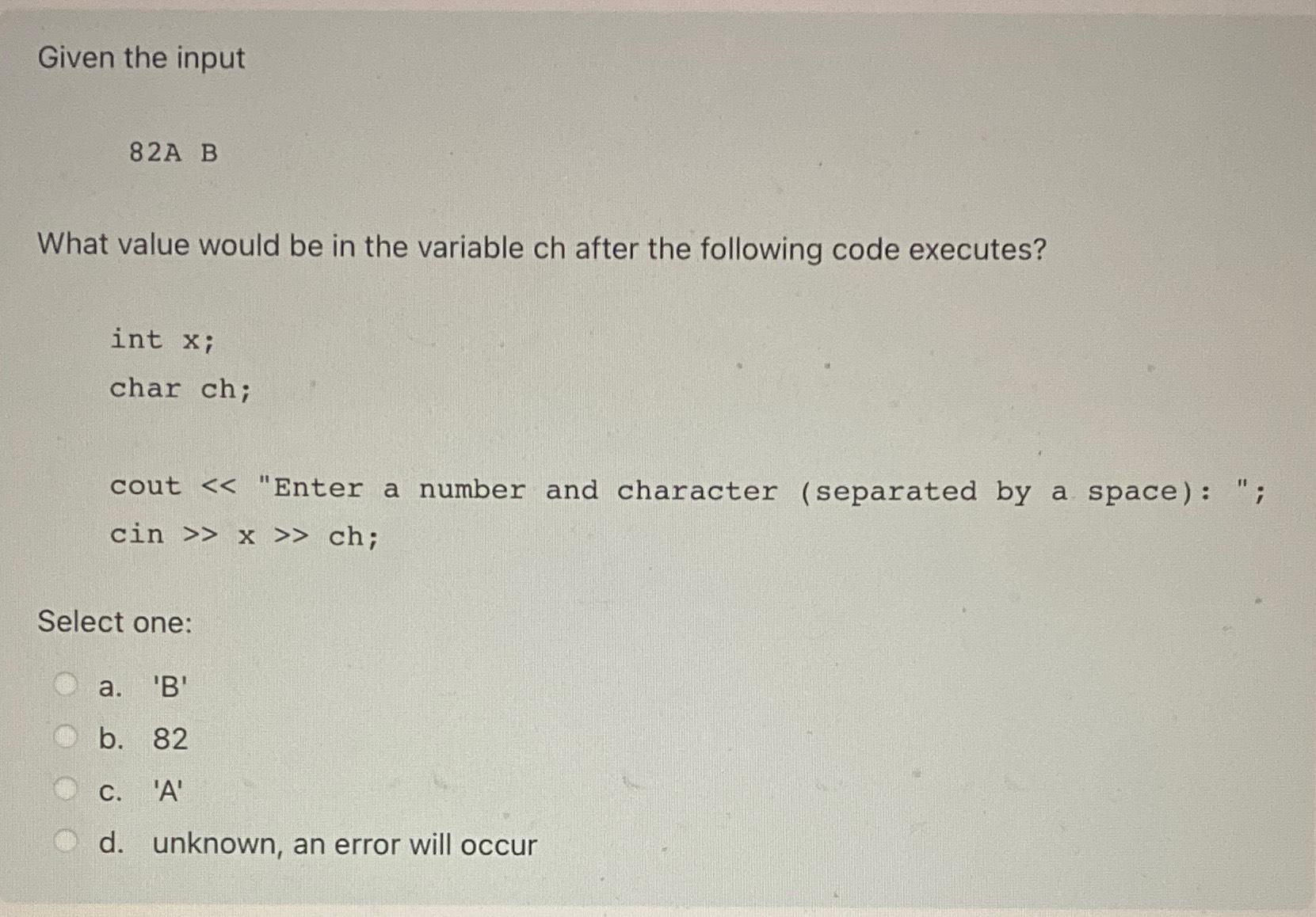 Solved Given The Input82abwhat Value Would Be In The 