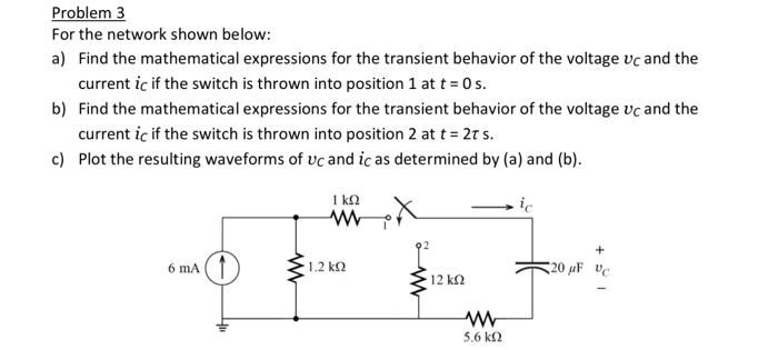 Solved Problem 3 For the network shown below: a) Find the | Chegg.com