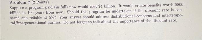 Solved Problem 7 2 Points Suppose A Program Paid In Full 4644