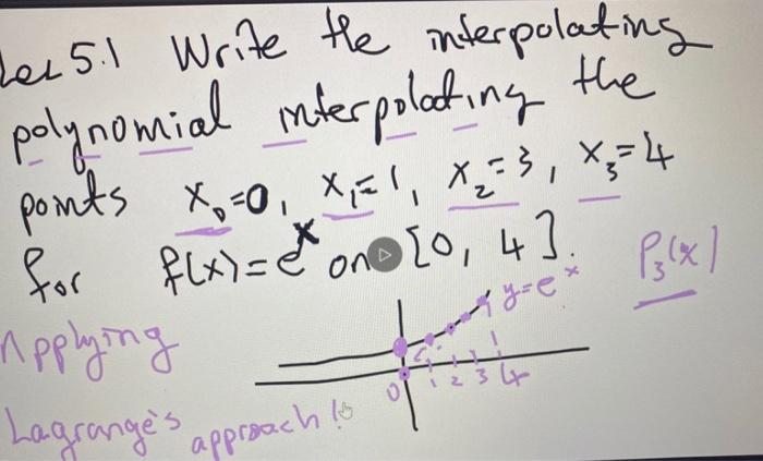 Solved del 5.1 Write the interpolating polynomial | Chegg.com Solved del 5.1 Write the interpolating polynomial | Chegg.com