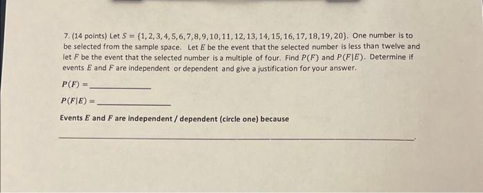 Solved 7. (14 points) Let | Chegg.com