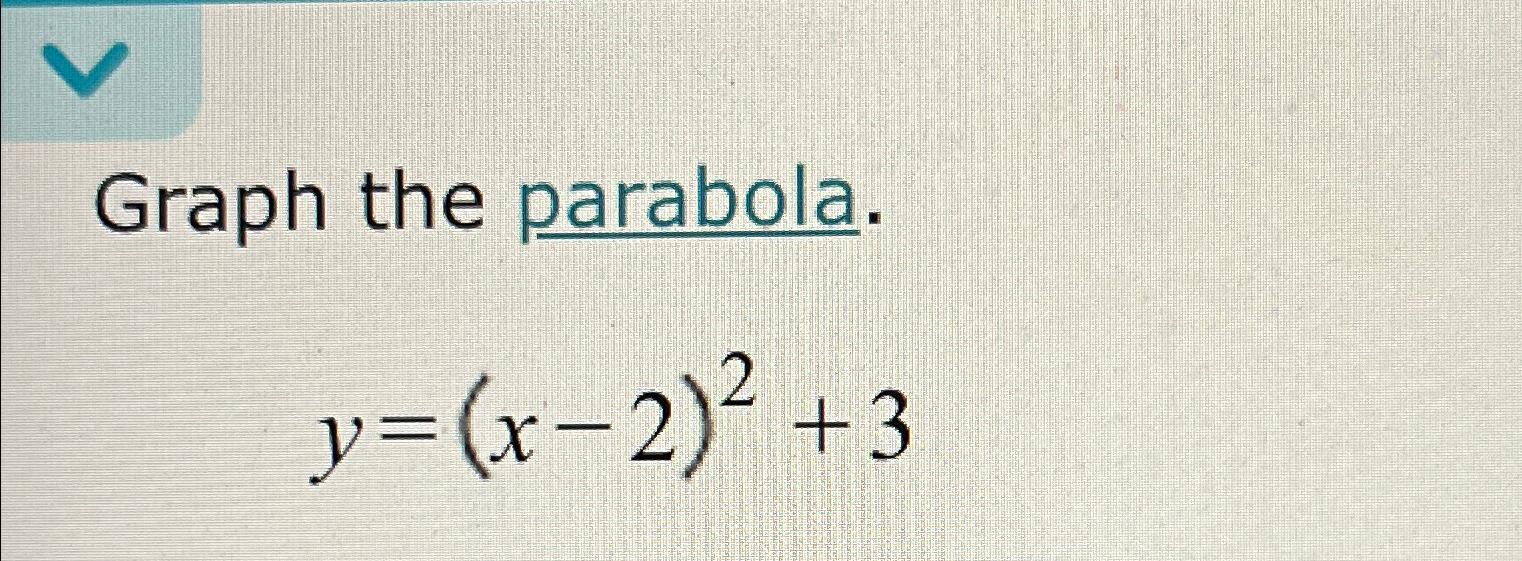 Solved Graph the parabola.y=(x-2)2+3 | Chegg.com