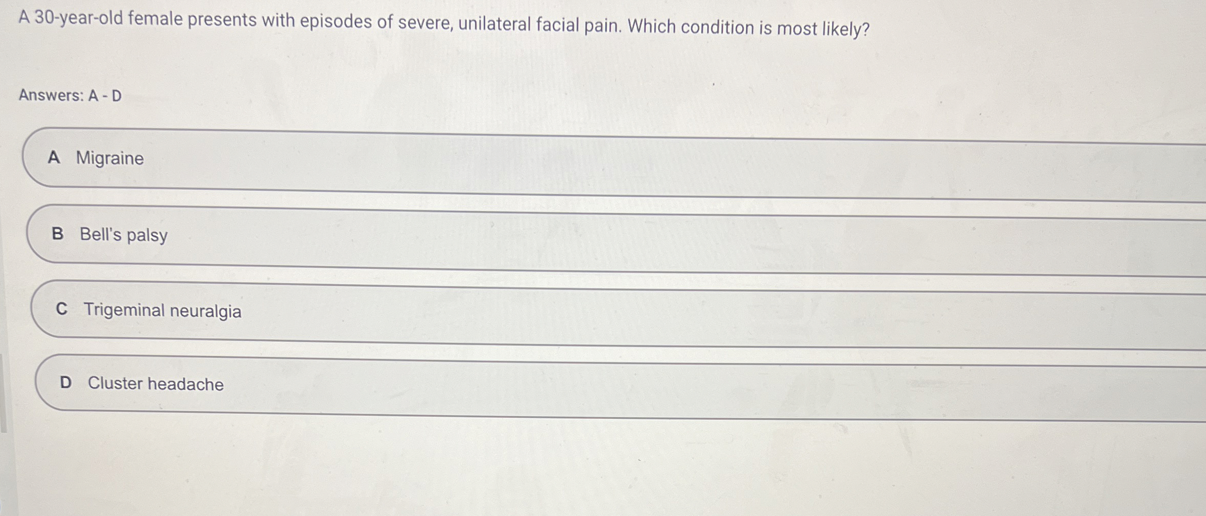 Solved A 30-year-old female presents with episodes of | Chegg.com