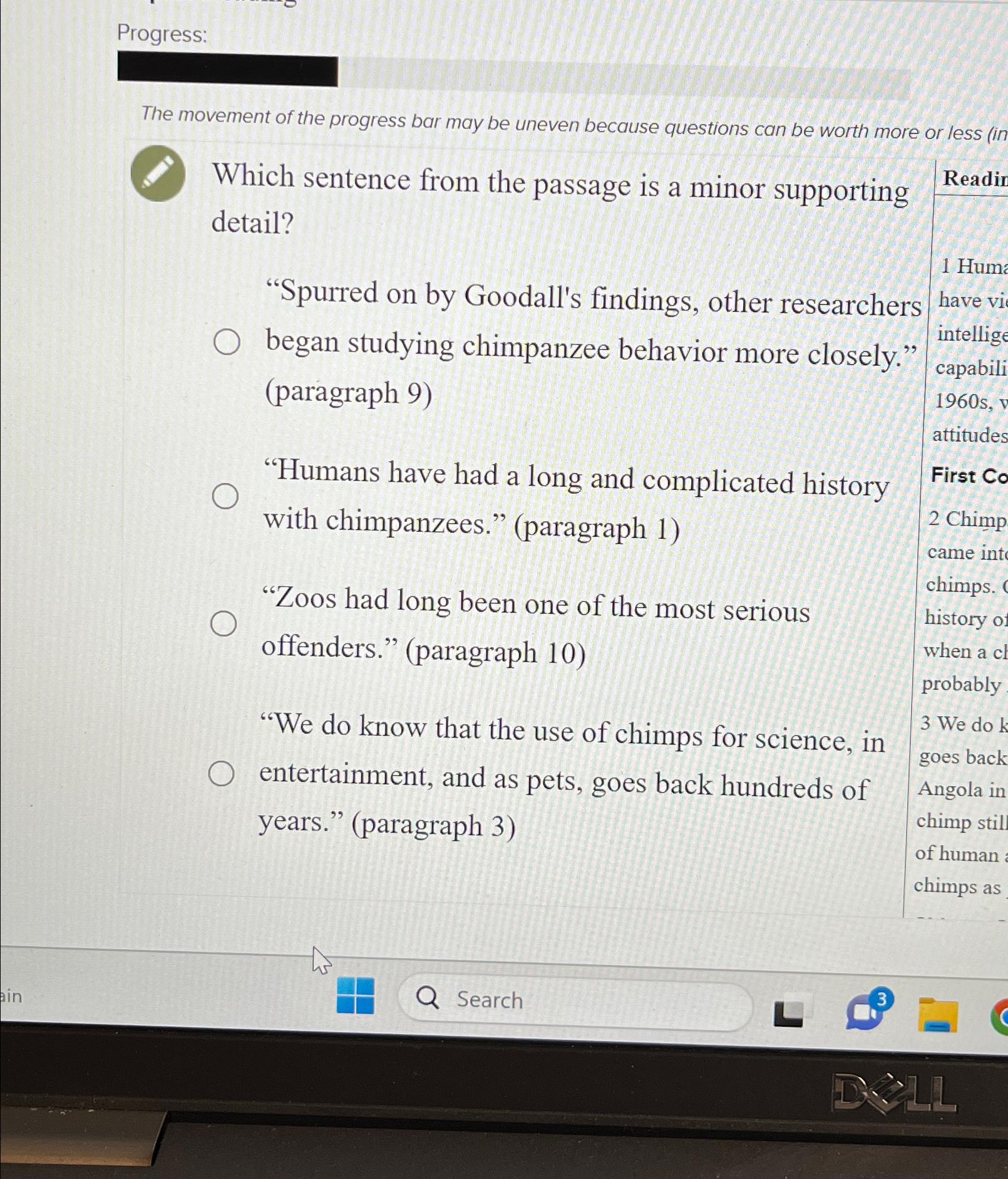 Solved Progress:The movement of the progress bar may be | Chegg.com