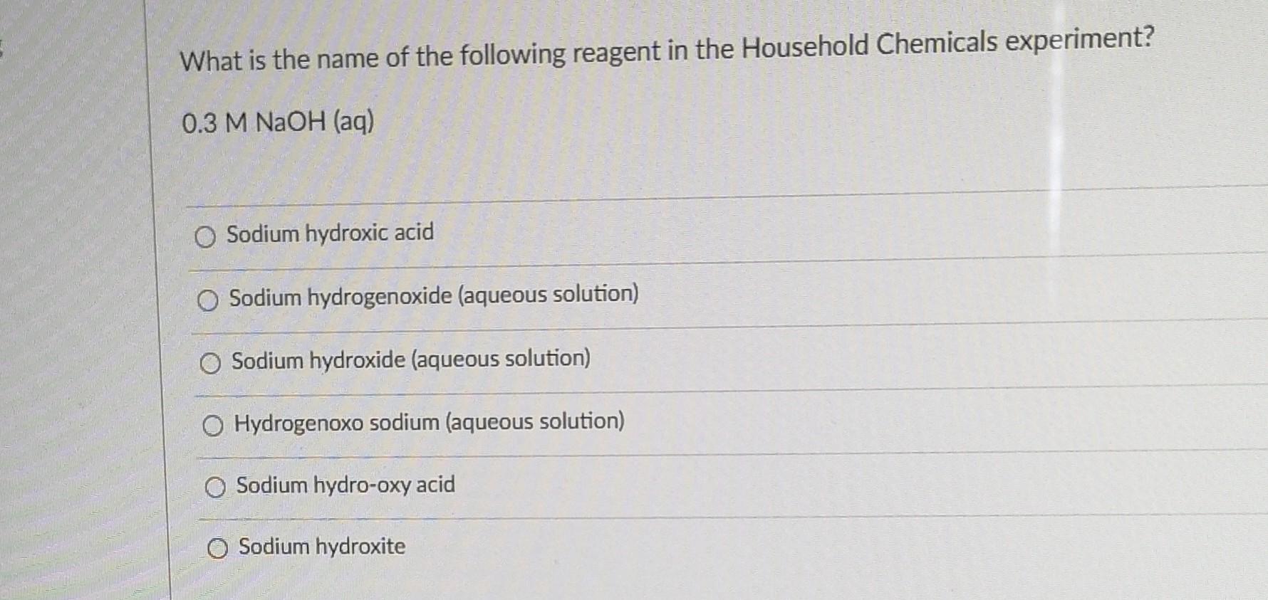 Solved What is the name of the following reagent in the | Chegg.com