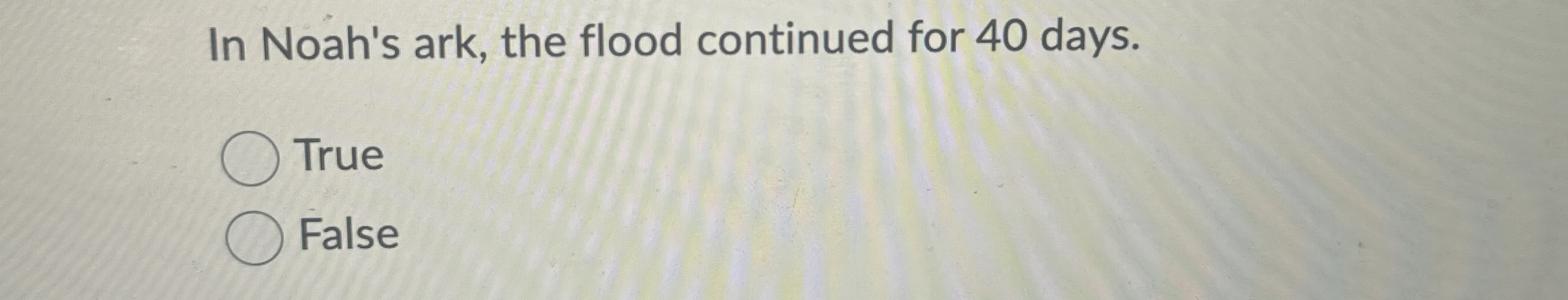 Solved In Noah's ark, the flood continued for 40 | Chegg.com