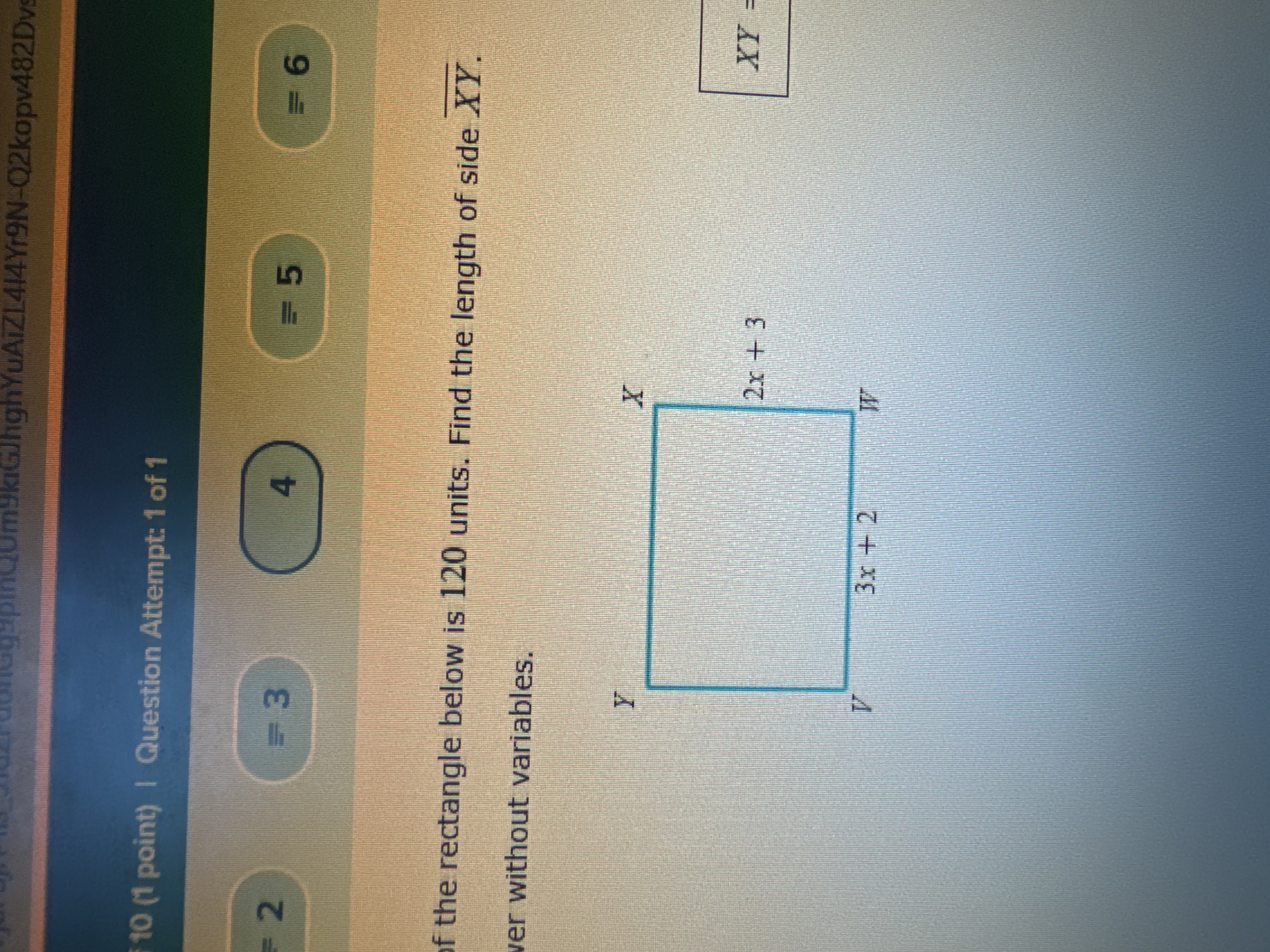 Solved by an EXPERT The perimeter of ﻿the rectangle below is 120 ﻿units. | Chegg.com