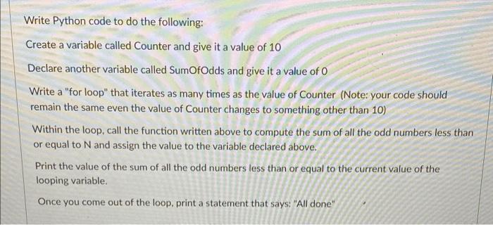 Solved Write Python code to do the following: Create a | Chegg.com