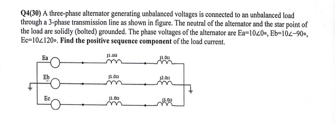 Solved Q4(30) ﻿A three-phase alternator generating | Chegg.com