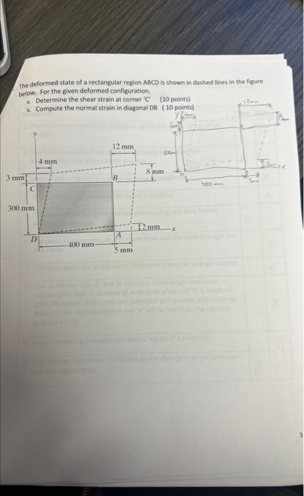 Solved The deformed state of a rectangular region ABCD is | Chegg.com