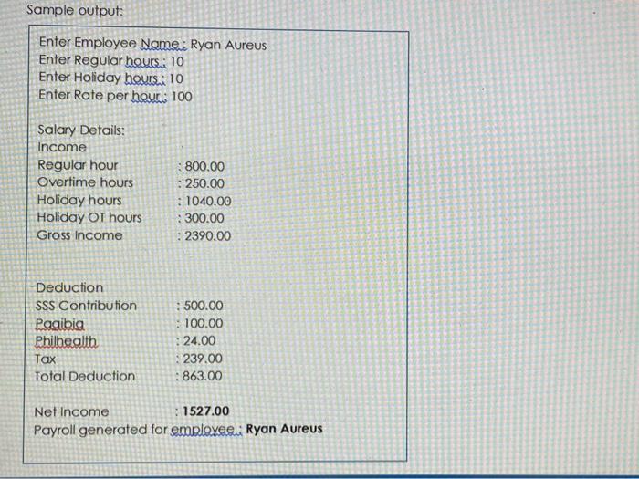Solved MACHINE PROBLEM 1. Create a program that will compute | Chegg.com