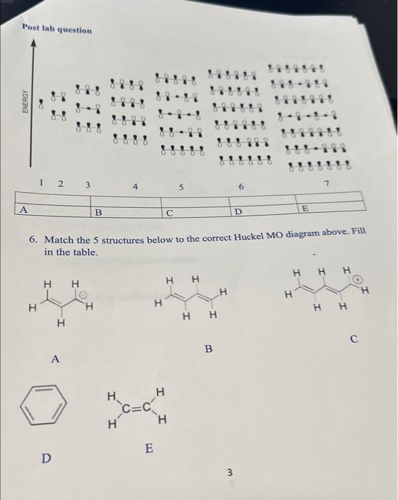 Solved Post lab question 6. Match the 5 structures below to | Chegg.com
