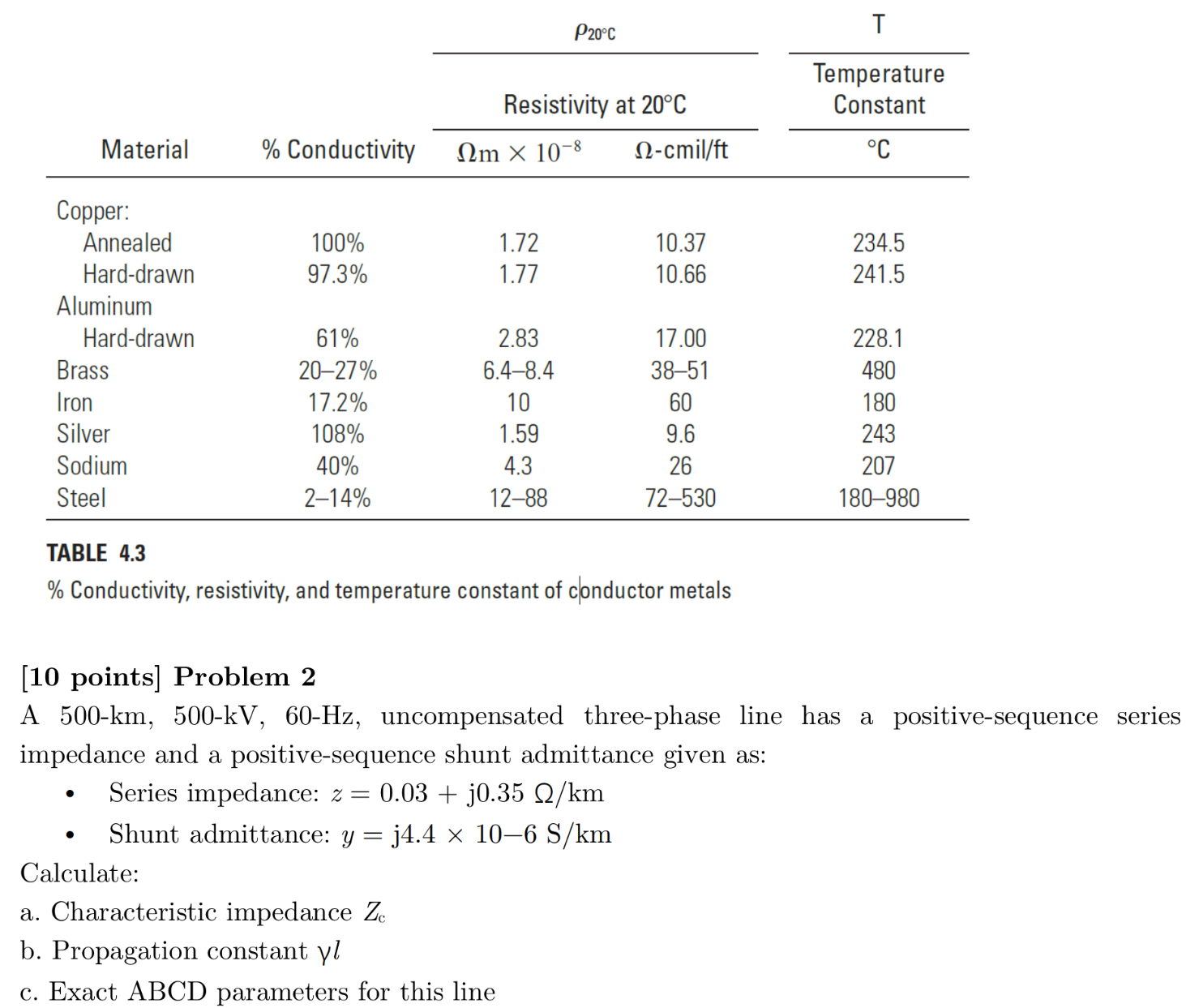 Solved [10 ﻿points] ﻿Problem 2 ﻿A 500-km,500-kV,60-Hz, | Chegg.com
