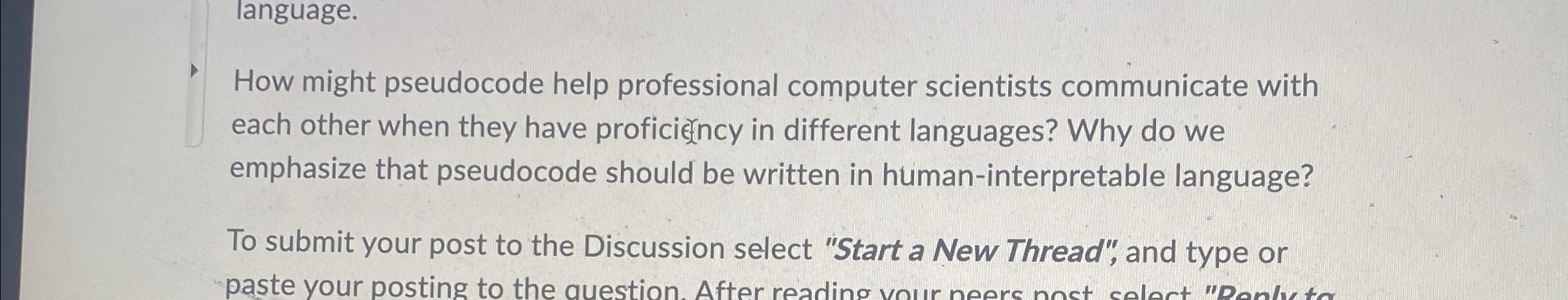 Solved Languagehow Might Pseudocode Help Professional 