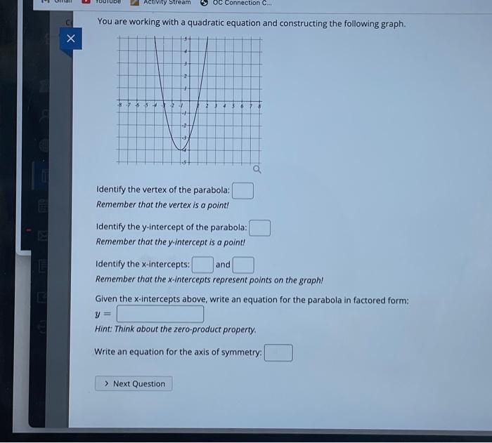 Solved You are working with a quadratic equation and | Chegg.com