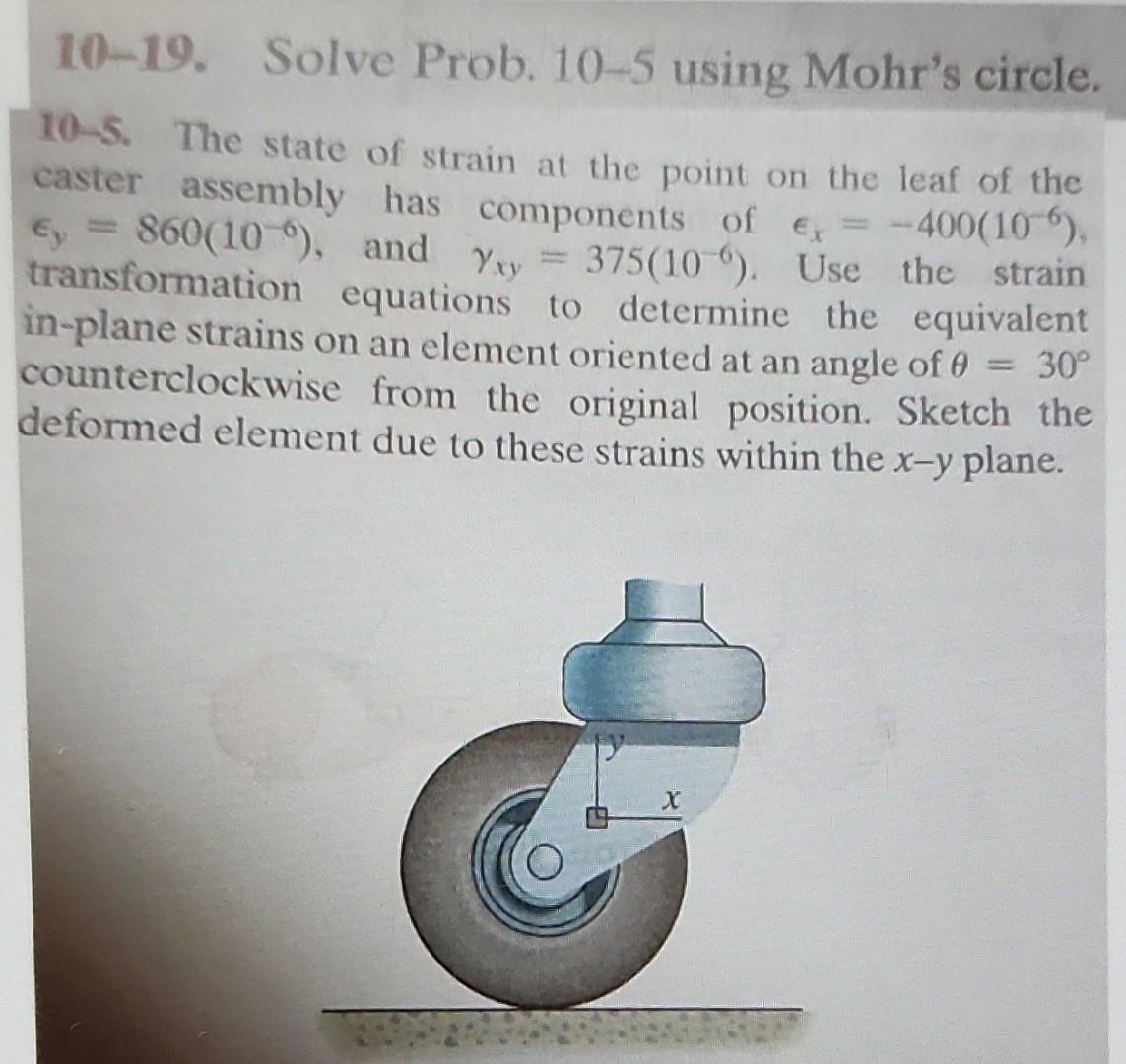 Solved 10-19. Solve Prob. 10-5 using Mohr's circle. 10-5. | Chegg.com