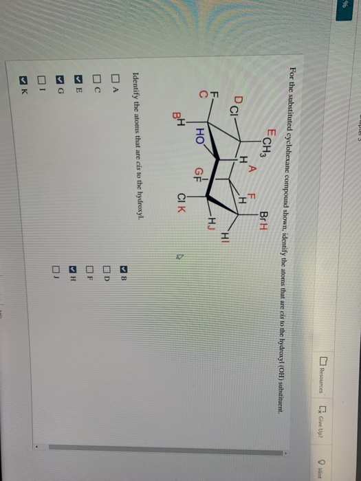 Solved For the substituted cyclohexane compound shown, | Chegg.com