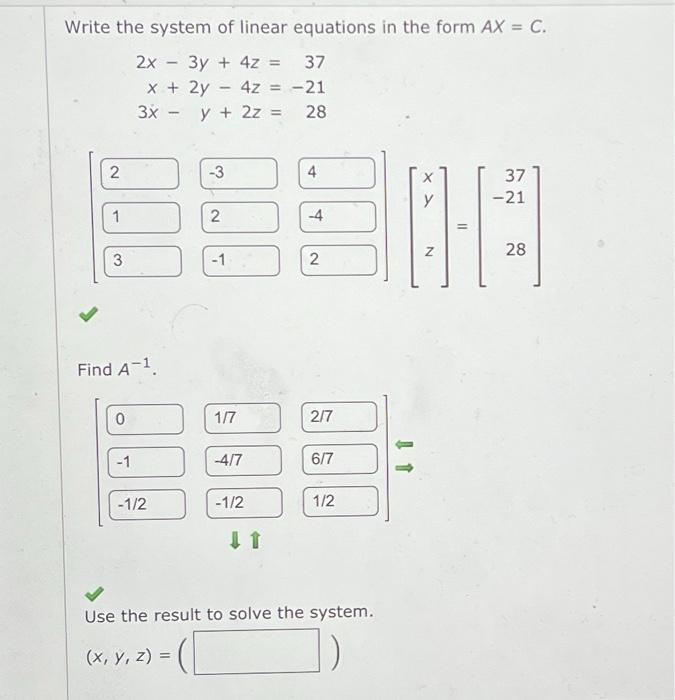 Solved Write the system of linear equations in the form | Chegg.com