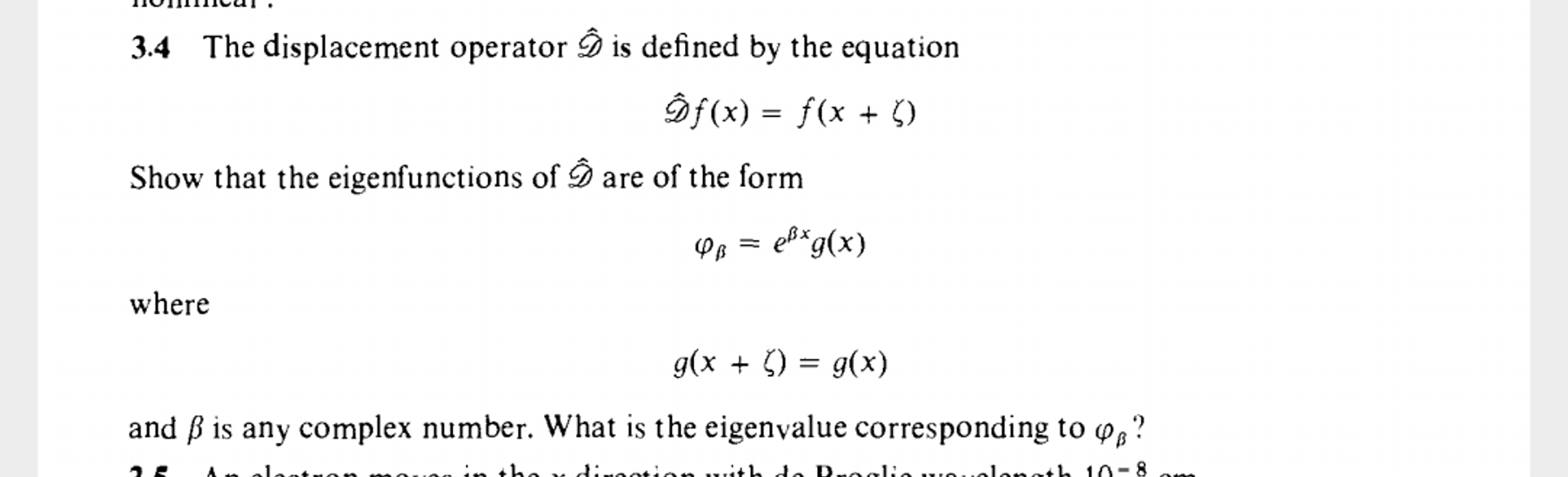 Solved 3.4 ﻿The displacement operator hat(D) ﻿is defined by | Chegg.com