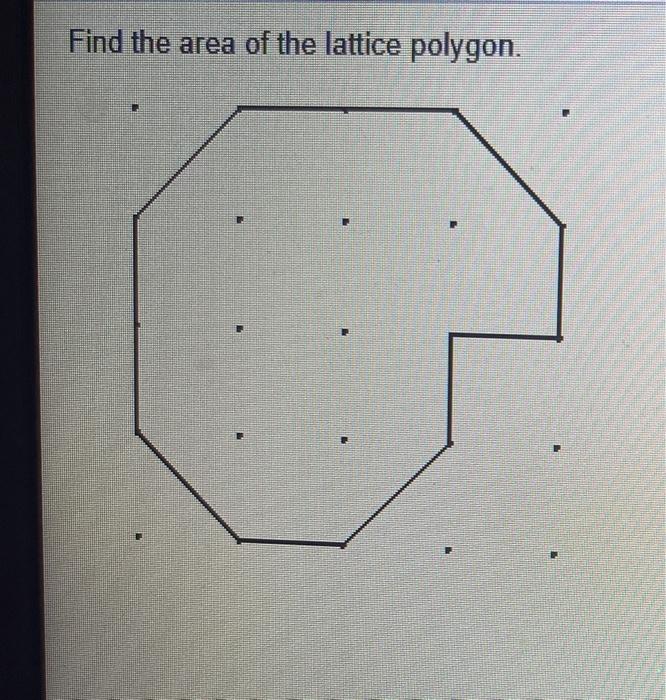 Solved Find the area of the lattice polygon. | Chegg.com