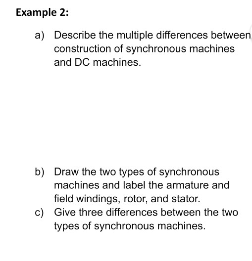 Solved Example 2: a) Describe the multiple differences | Chegg.com