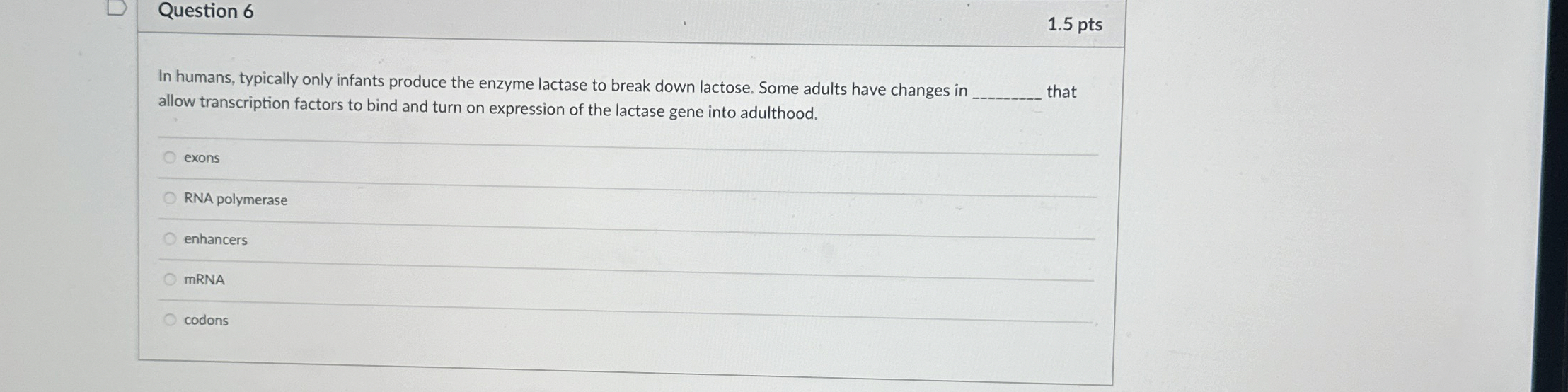 Solved Question 61.5 ﻿ptsIn humans, typically only infants | Chegg.com