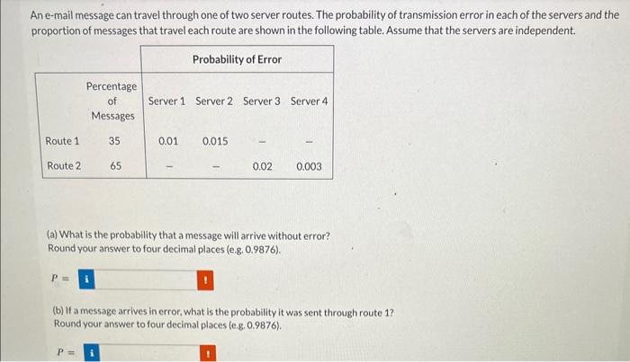 Solved An e-mail message can travel through one of two | Chegg.com