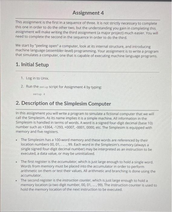 This assignment is the first in a sequence of three. | Chegg.com