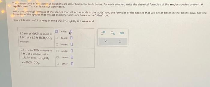 Solved The preparations of twa aque nus solutions are | Chegg.com