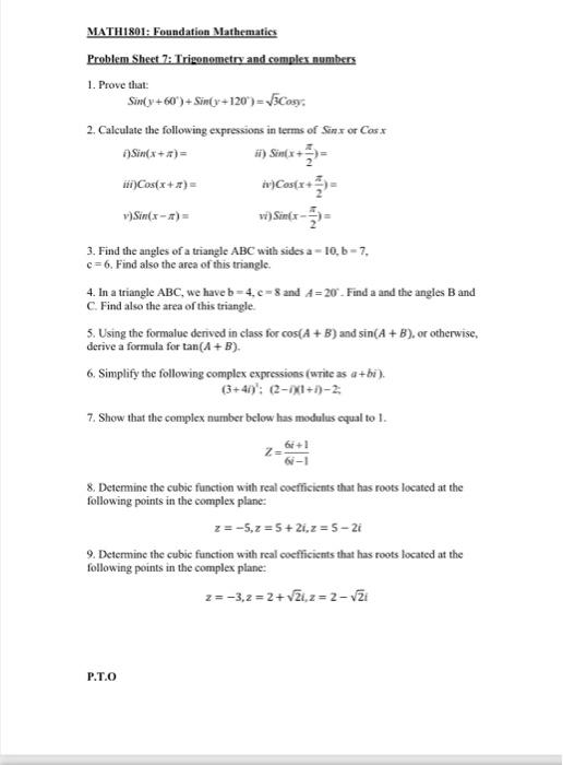 Solved answer all these maths questions from 1 to 9 explain | Chegg.com