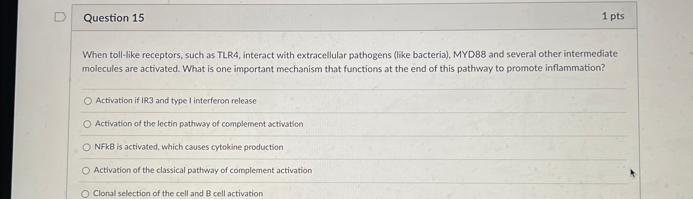 Solved Question 151 ﻿ptsWhen toll-like receptors, such as | Chegg.com