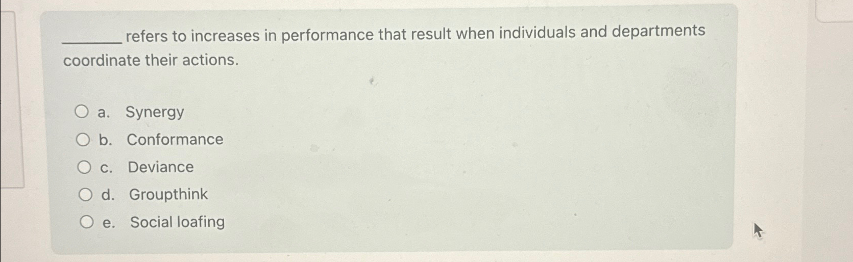 Solved refers to increases in performance that result when | Chegg.com